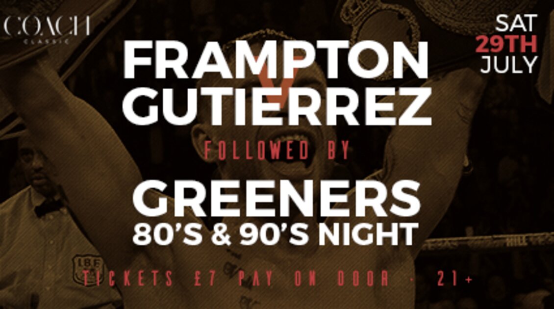 DJ Greener's 80's & 90s Fight Night! at Coach, Banbridge on Sat 29 Jul ...