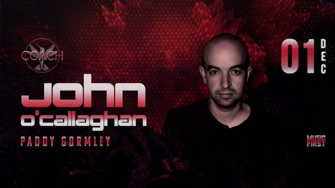 COACH presents. John O'Callaghan at Coach, Banbridge on Sat 1 Dec | glistrr