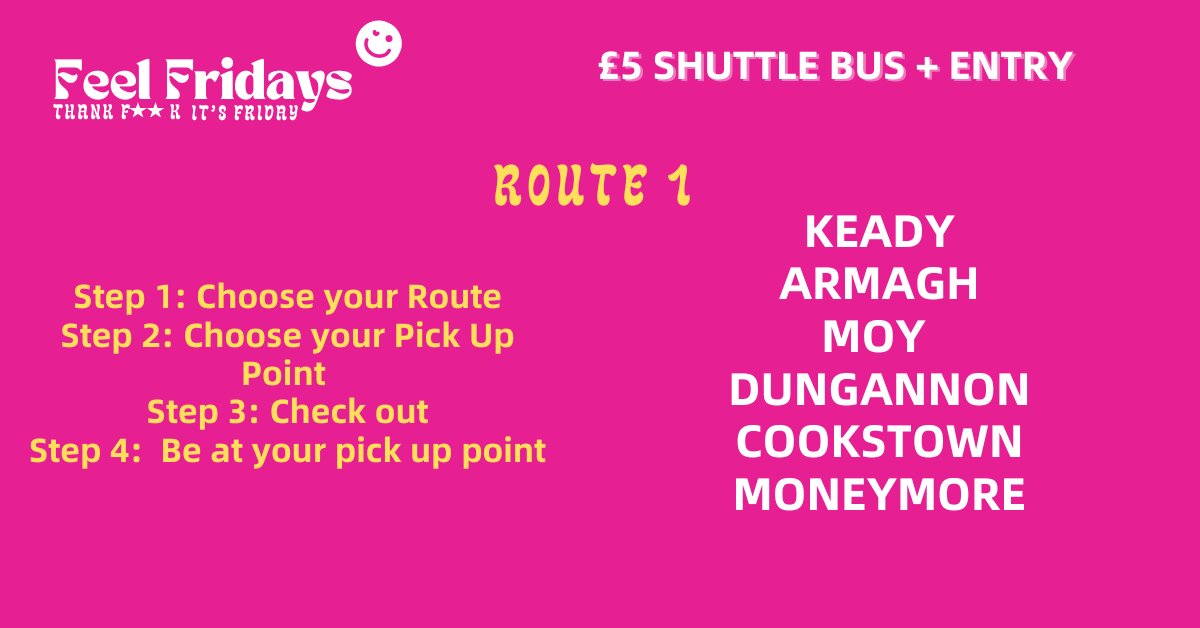 Feel Fridays ROUTE 1: £5 return shuttle bus & entry at Secrets ...